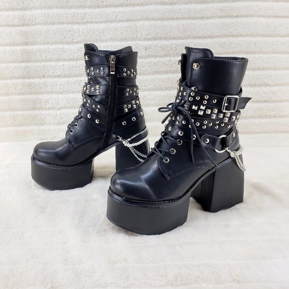 Ocho Torres | Shoes | Ice Stomper Black Drape Chain Stud Strap Punk ...